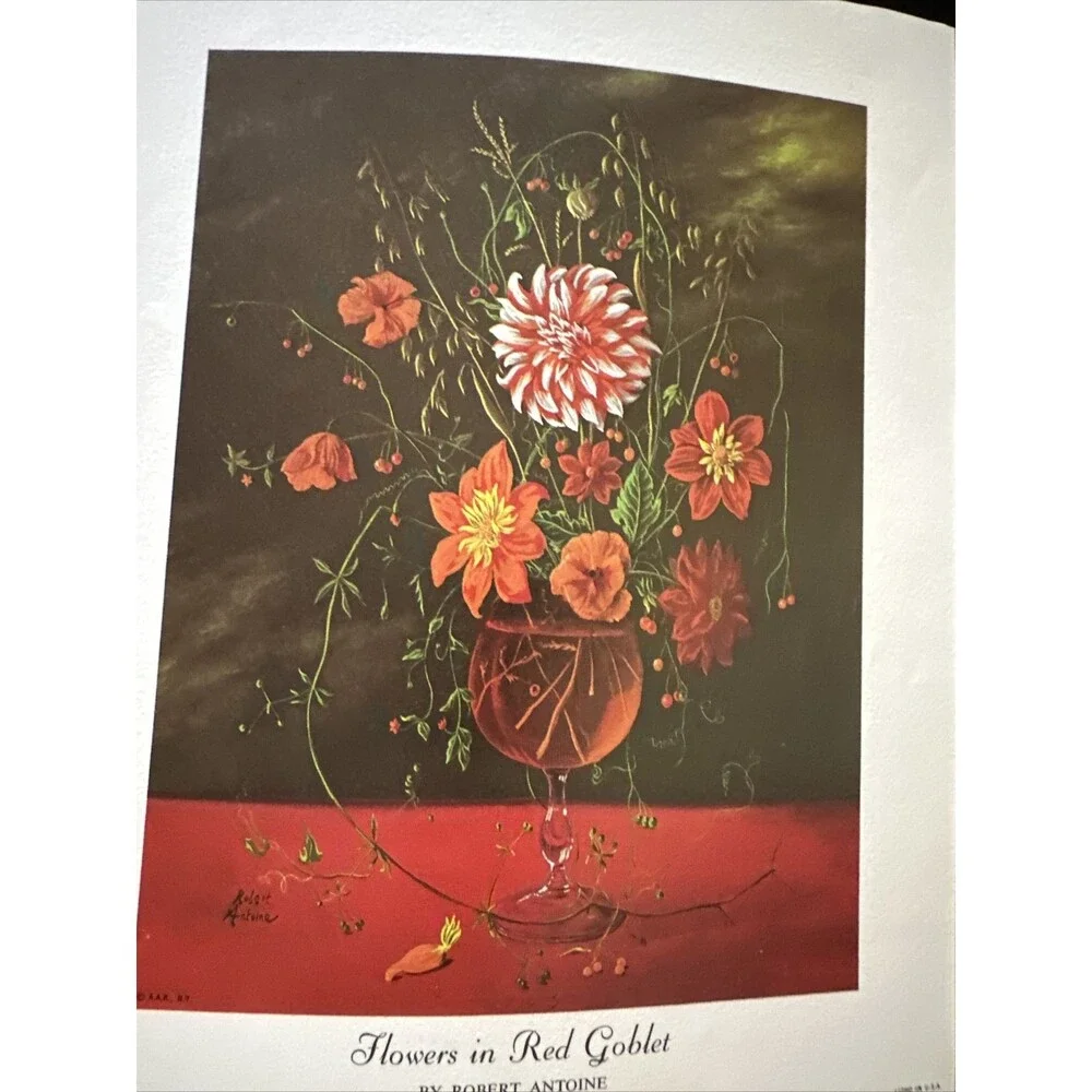 Art | Vintage Flowers In Red Gobblet By Robert Antoine Arthur A Kaplan ...